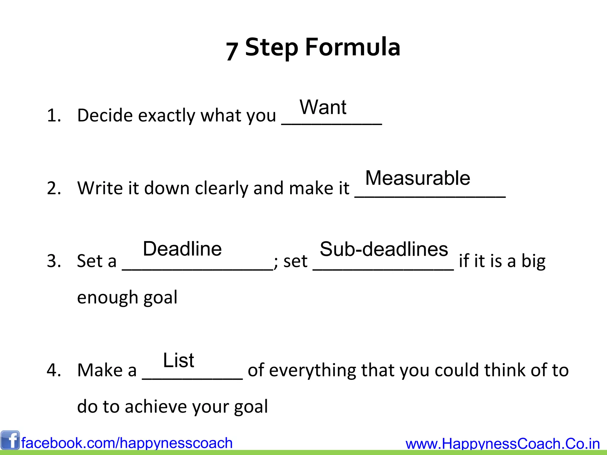 How to set Goals-7 Step Formula | PPT