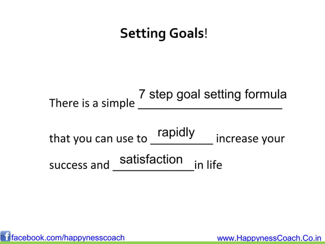 How to set Goals-7 Step Formula | PPT