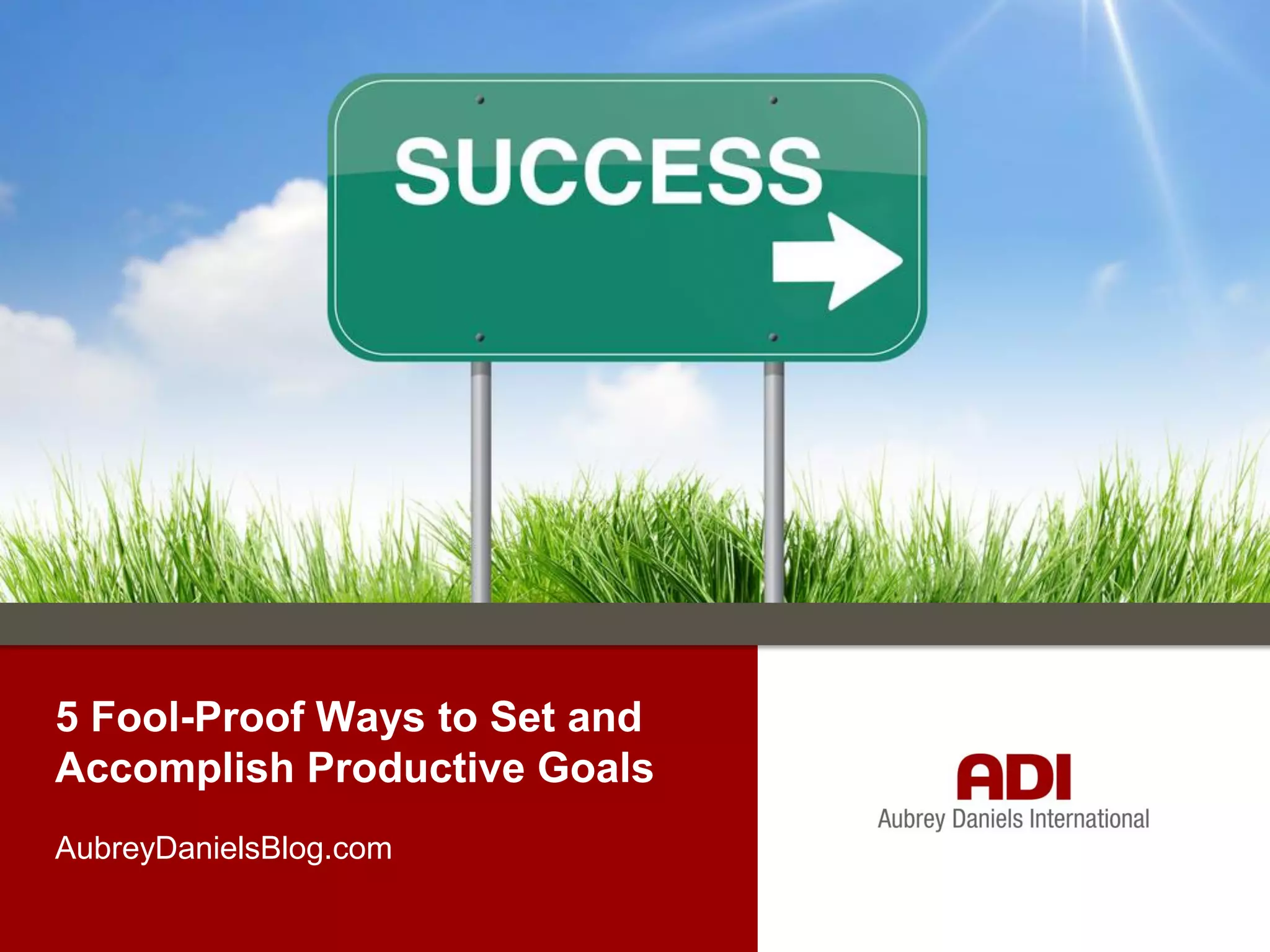 5 Fool-Proof Ways to Set and Accomplish Productive Goals | PDF