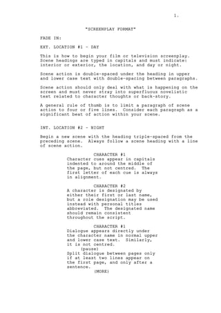 How To Set Out A Screenplay | Pdf