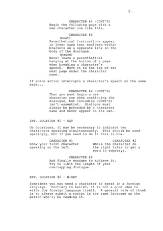 How to set out a Screenplay | PDF