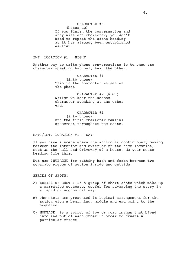 How to set out a Screenplay | PDF
