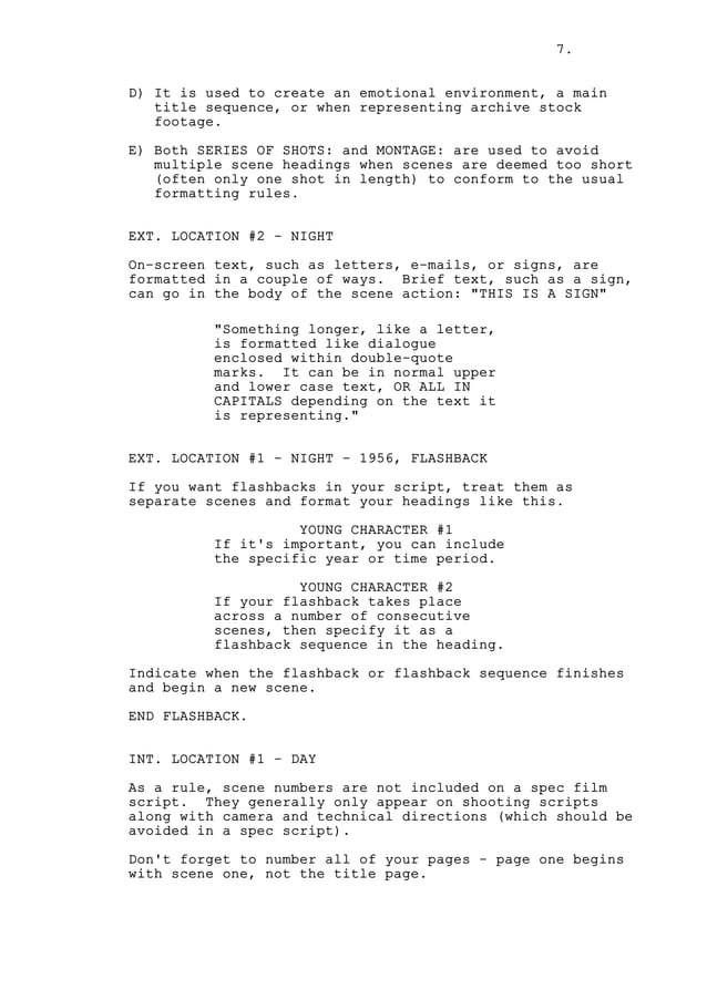 How to set out a Screenplay | PDF | Screenwriting | Content Production