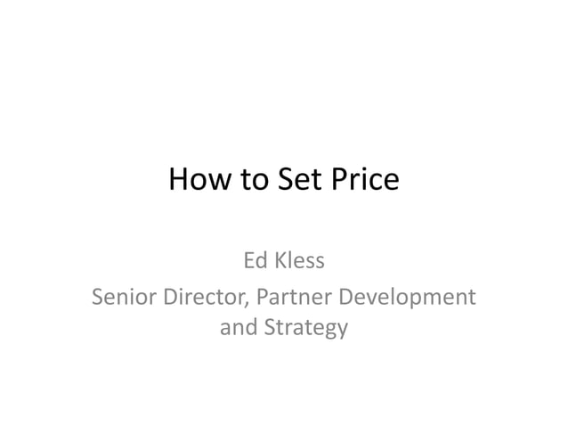 How To Set Price | PPT
