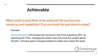 How To Set Smart Goals (with examples) by Timeneye | PPT