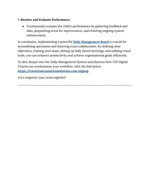 How to Setup a Lean Daily Management System | PDF