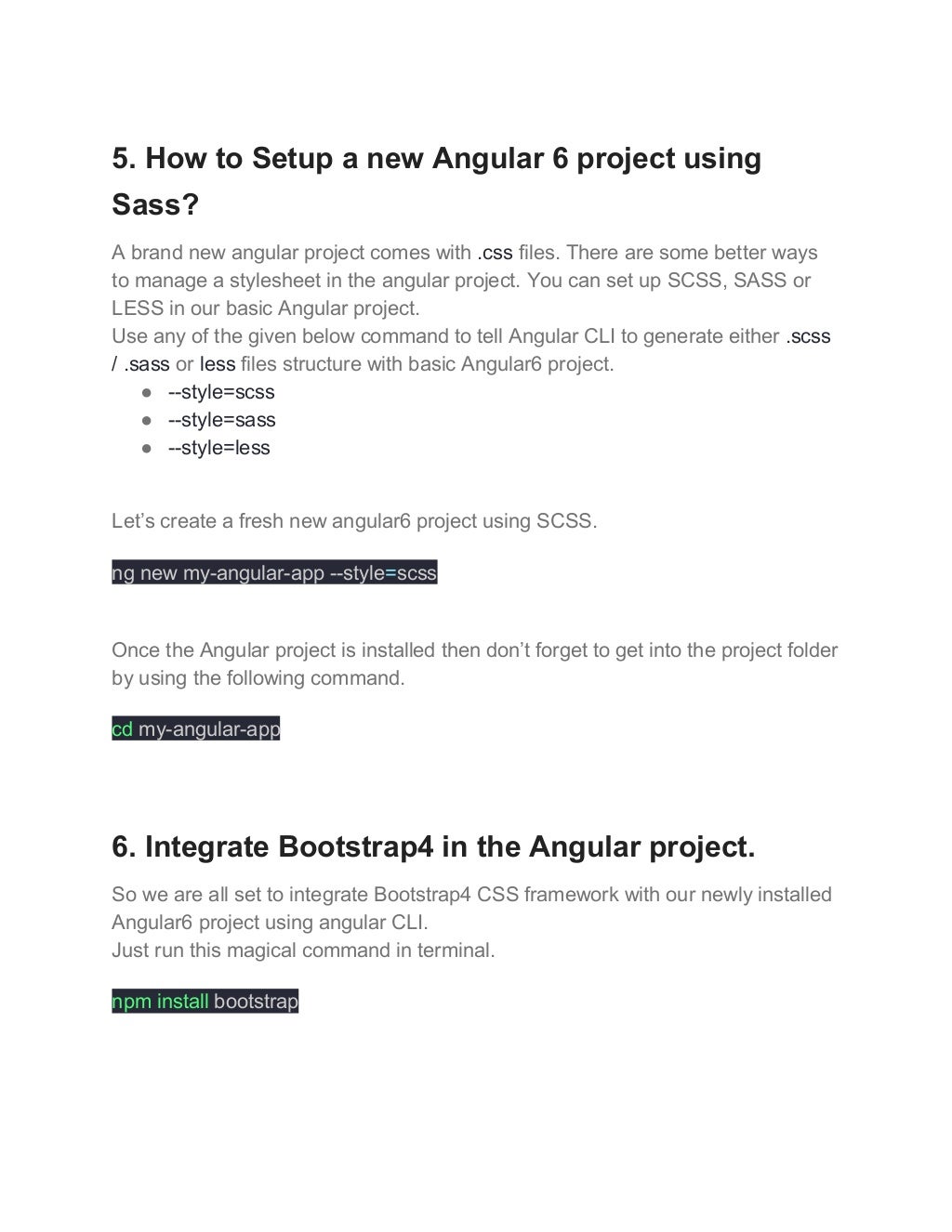 How To Setup Angular 6 Project Using Bootstrap 4 Sass Font Awesome5 