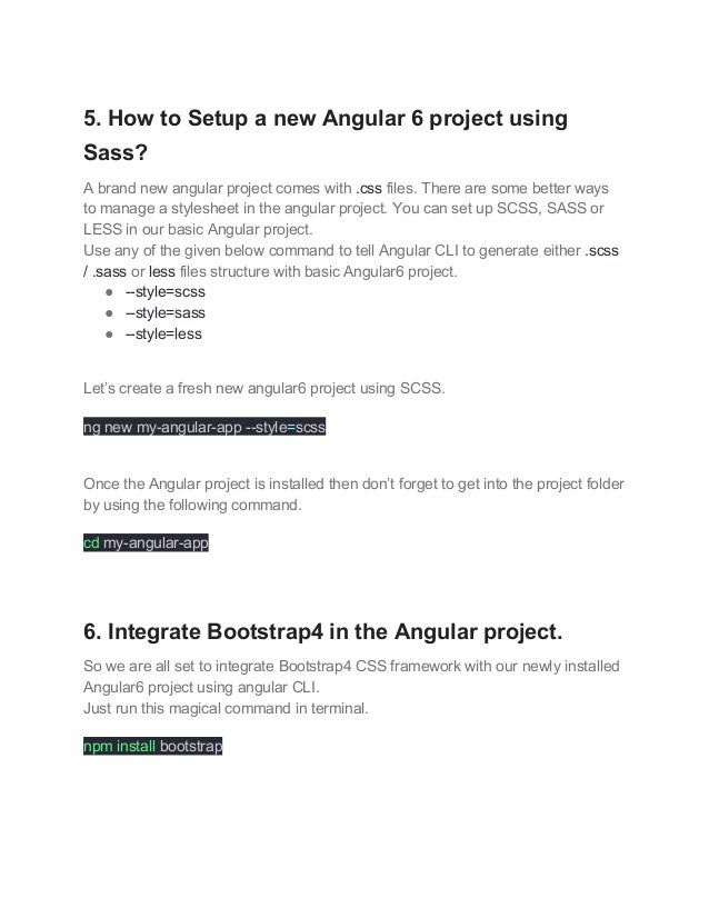 How To Setup Angular 6 Project Using Bootstrap 4 Sass Font Awesome5