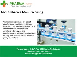 How To Set Up A Pharmaceutical Manufacturing Plant In India? | PPTX