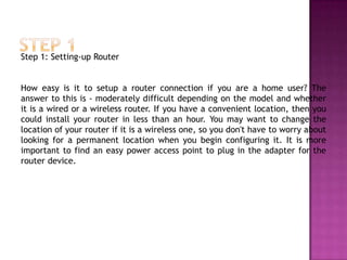How to setup a wireless network router | PPTX