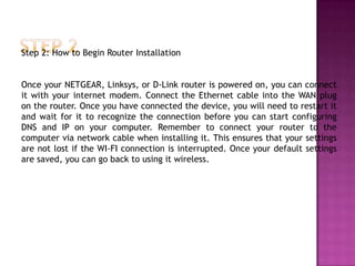 How to setup a wireless network router | PPTX