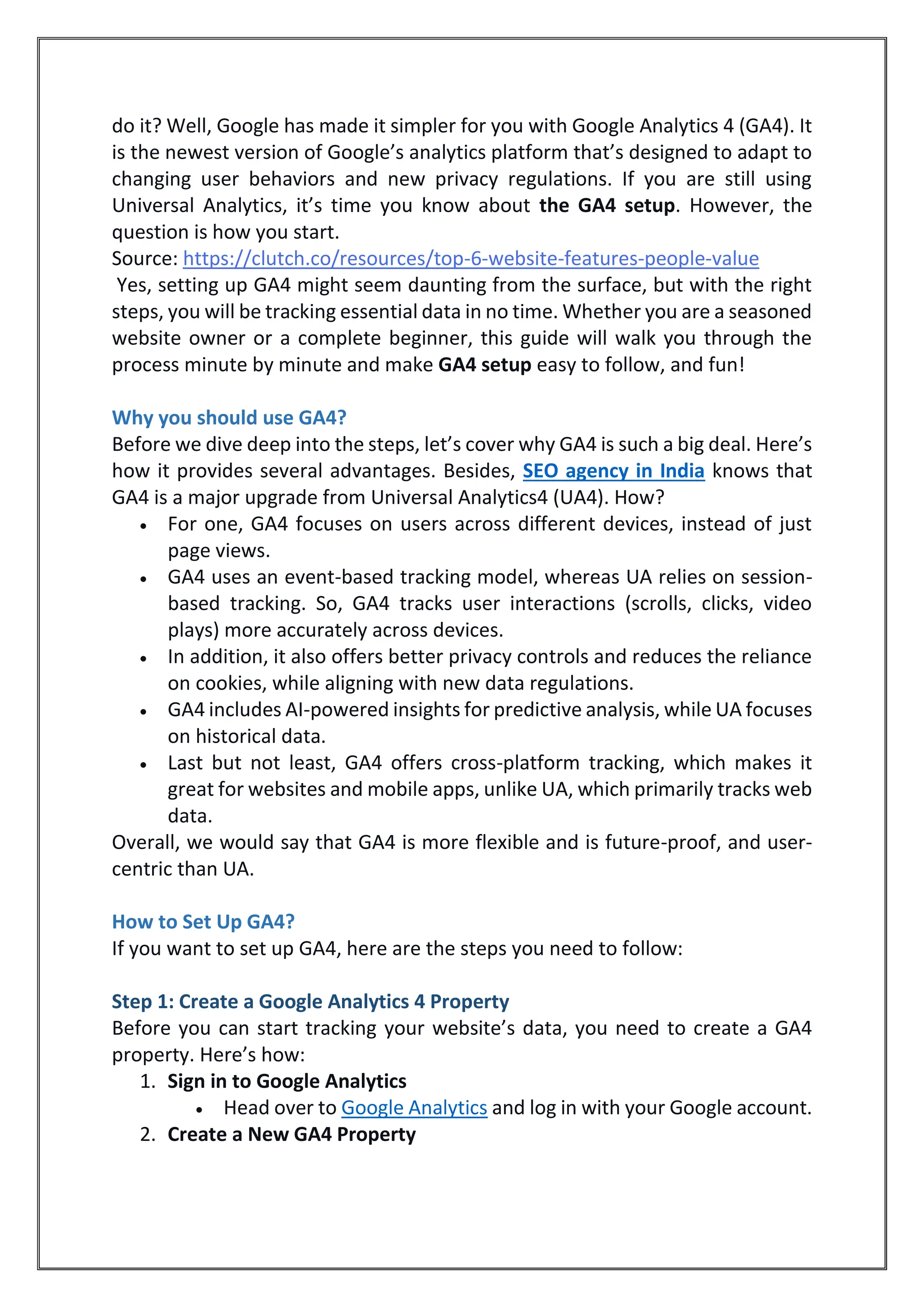 Guide to Set Up GA4 - Easy Step By Step Guide | PDF