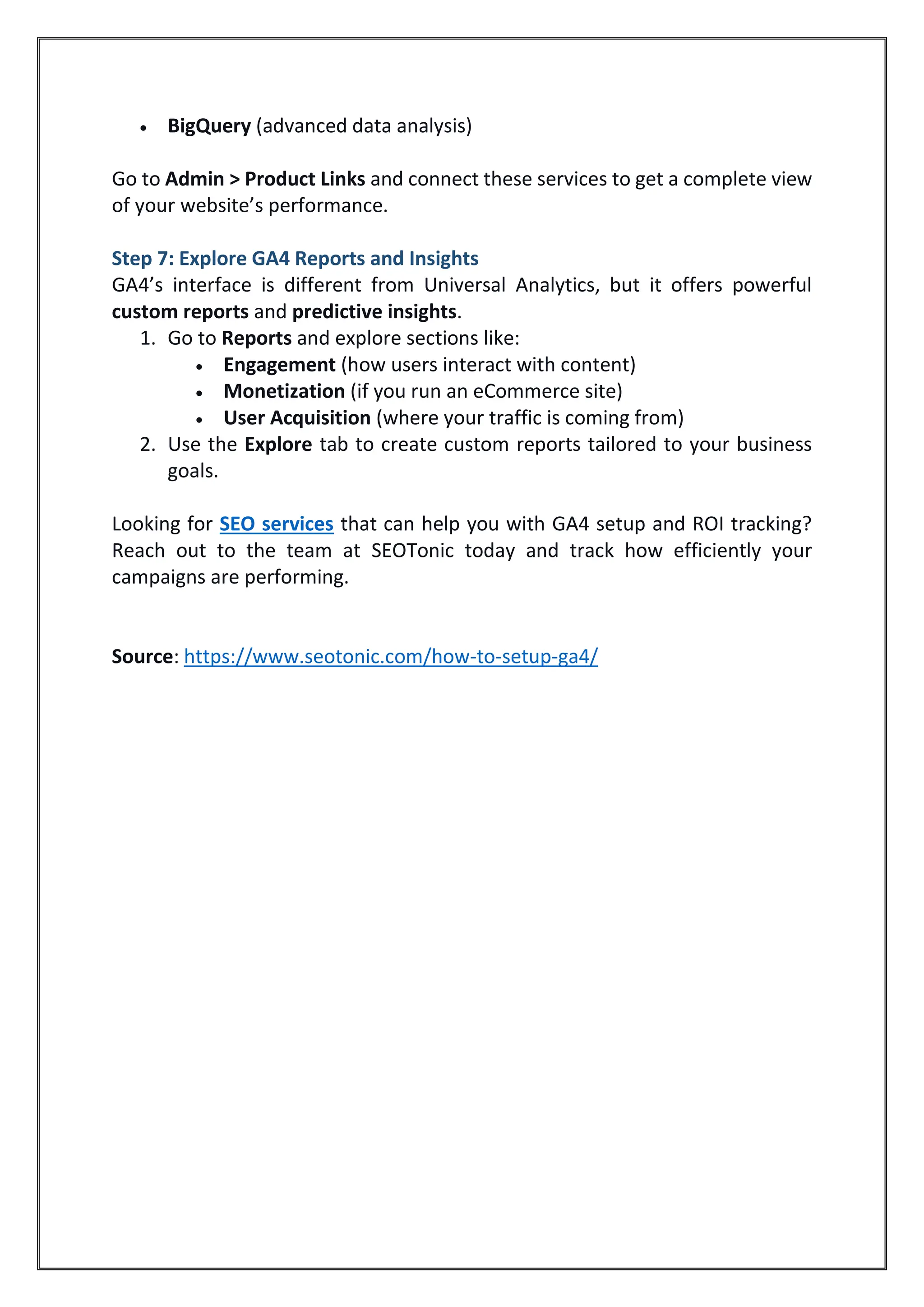 Guide to Set Up GA4 - Easy Step By Step Guide | PDF