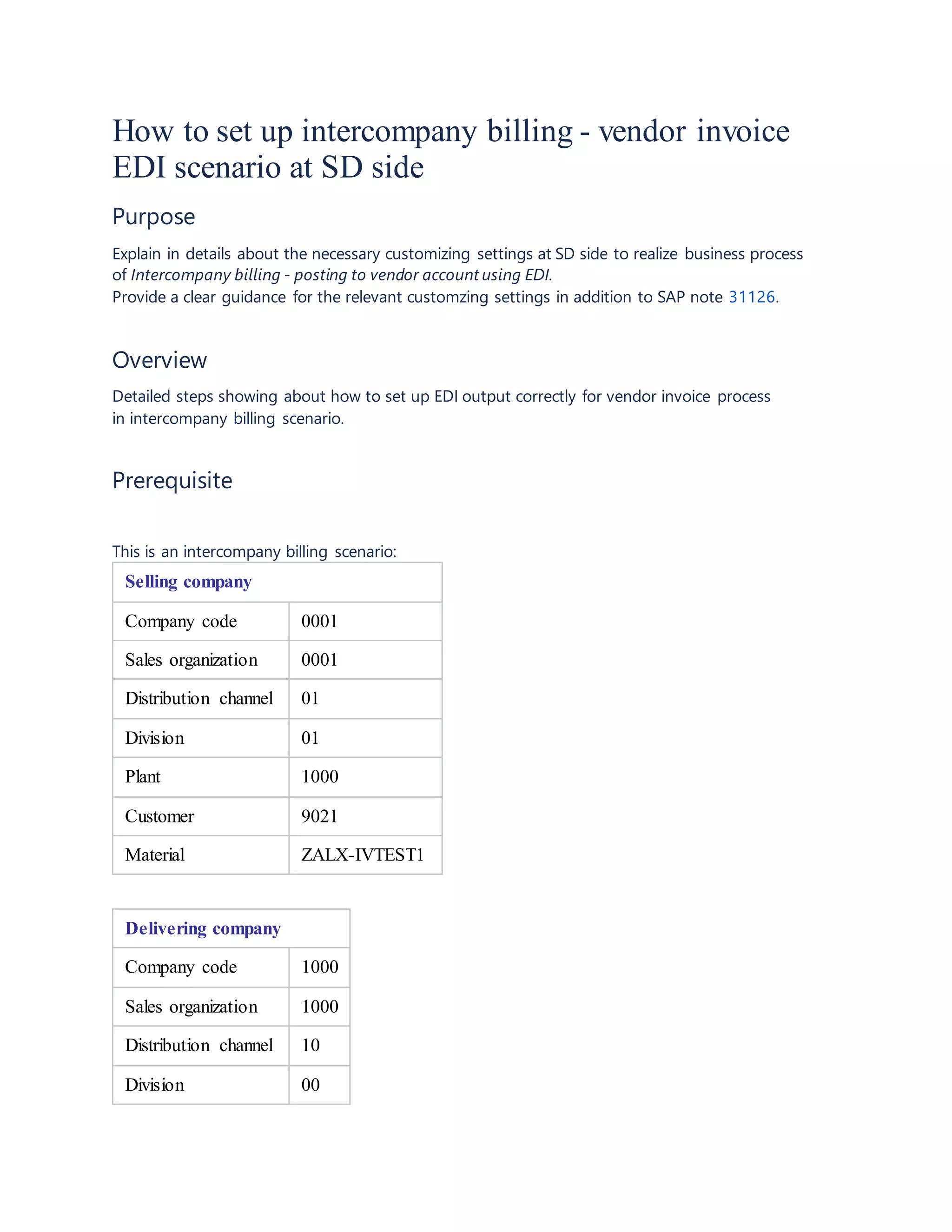 How to set up intercompany billing EDI for vendor invoices | PDF