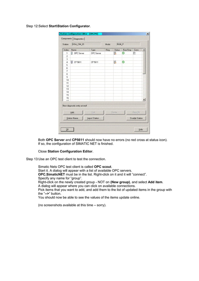 How to set up opc with simatic net | DOC | Operating Systems | Computer Software and Applications