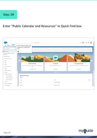 How To Setup Public Calendar In Salesforce Lightning #Salesforce | PDF
