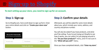 How to setup shopify store | PPTX