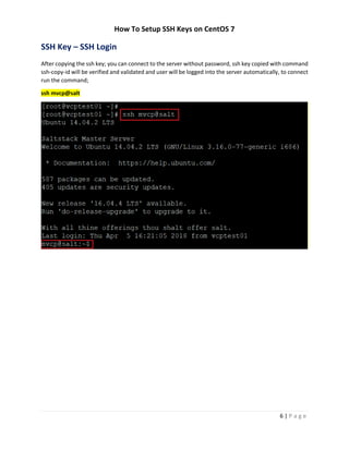 How To Setup SSH Keys on CentOS 7 | PDF | Operating Systems | Computer Software and Applications