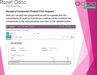 How to set up subcontracting in odoo 13 manufacturing | PPT