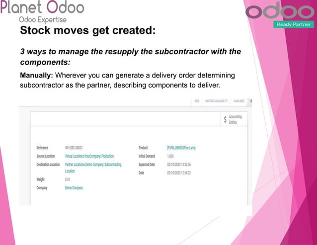 How to set up subcontracting in odoo 13 manufacturing | PPT