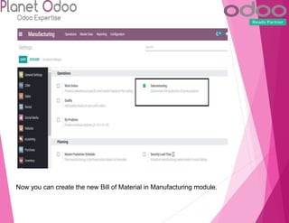 How to set up subcontracting in odoo 13 manufacturing | PPT