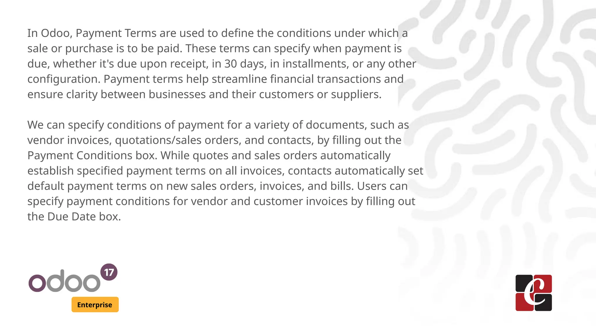 How to setup the payment terms in Odoo 17 Accounting | PPT