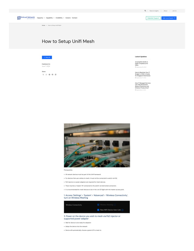 How to Setup Unifi Mesh at Entrust Network | PDF