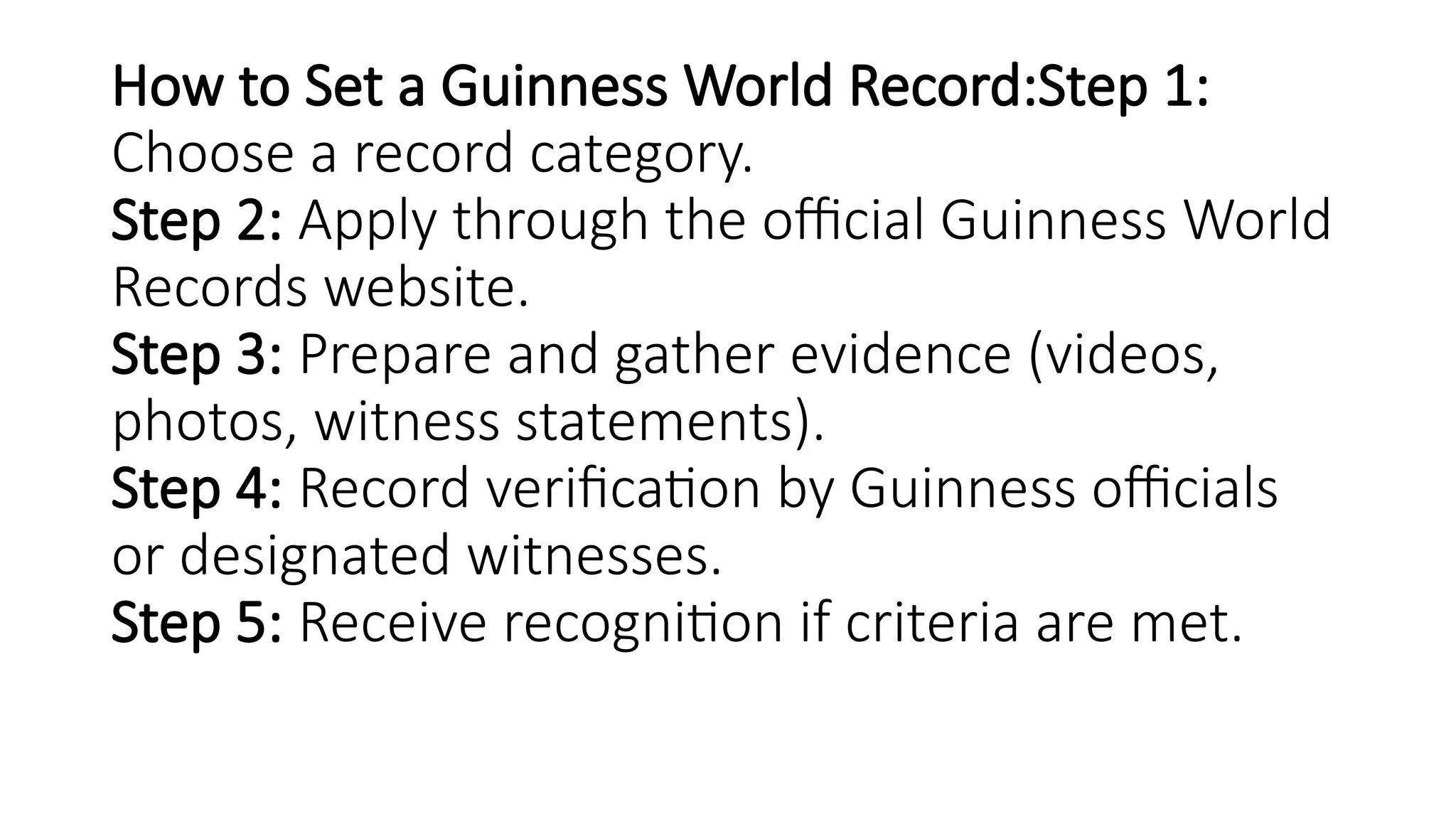 HOW TO SET WORLD RECORD PPT.pptx on best player | PPT