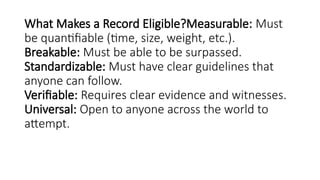 HOW TO SET WORLD RECORD PPT.pptx on best player | PPT