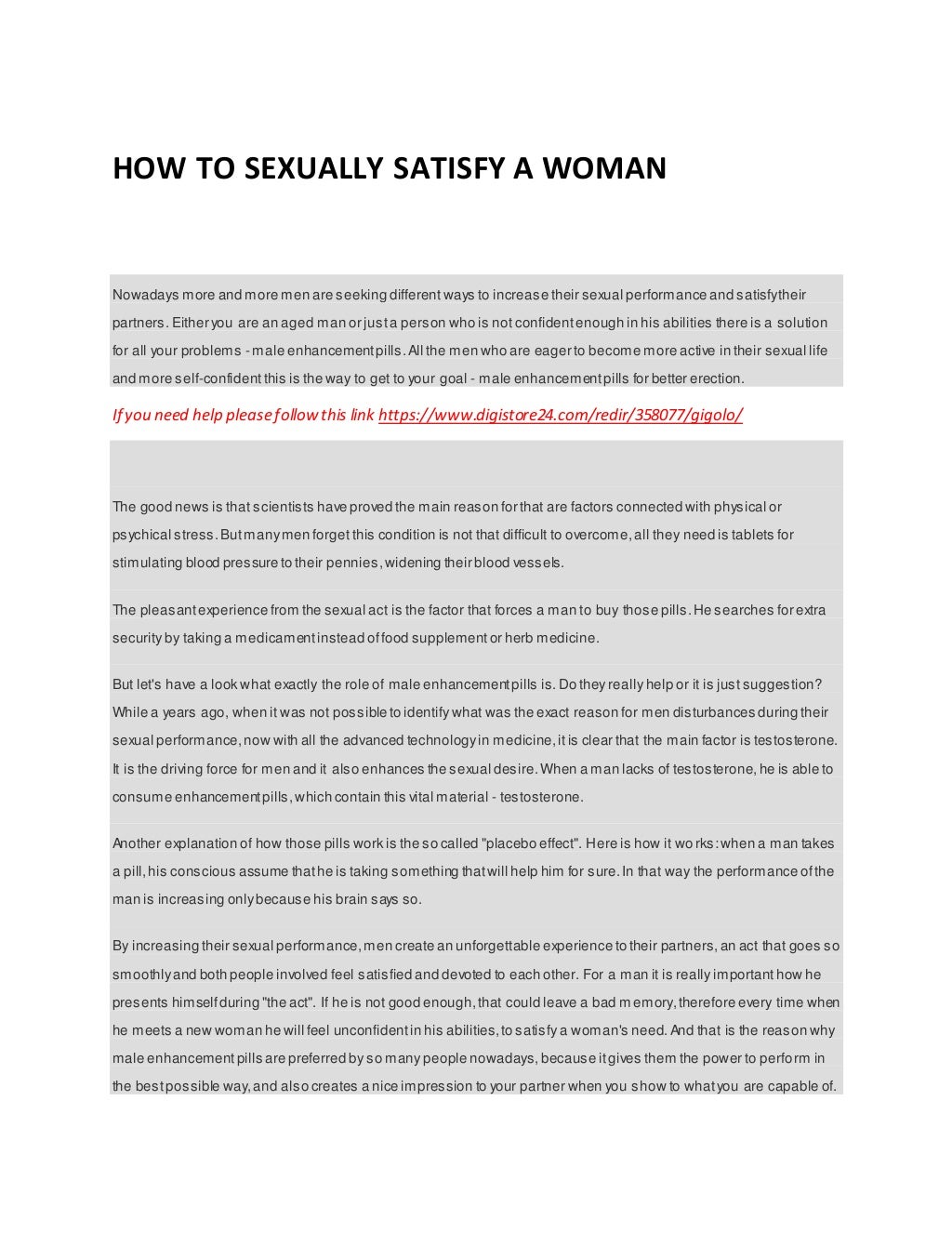 How To Sexually Satisfy A Woman