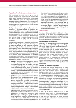 How to shape development cooperation the global partnership and the development cooperation ...