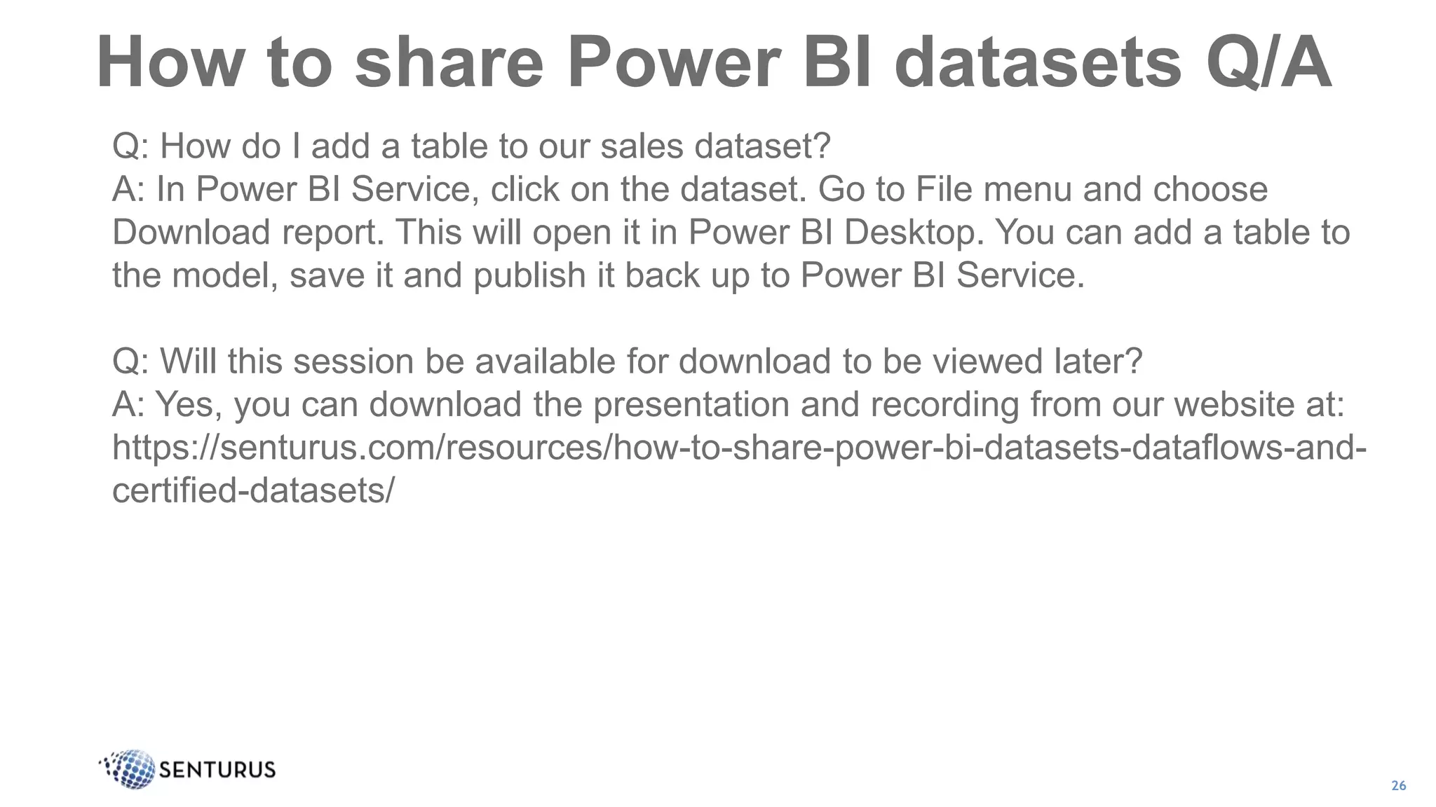 How to Share Power BI Datasets: Dataflows and Certified Datasets | PPT