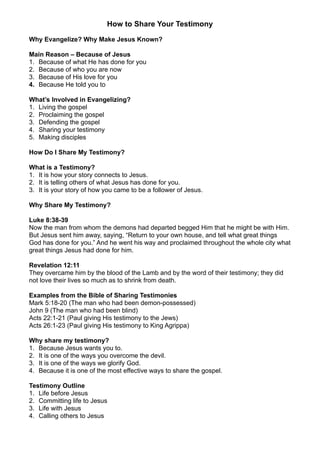 How to Share Your Testimony | PDF