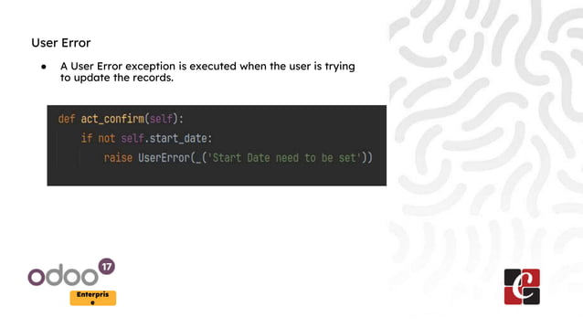 How to Show Error_Warning Messages in Odoo 17 | PPTX | Web Development ...
