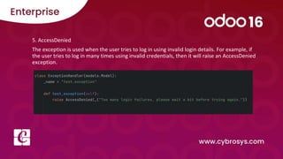 How to show warning _ error messages in Odoo 16 | PPTX | Technology & Computing