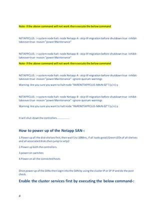 How to shut down Netapp san 9.2 cluster mode version1 | DOCX