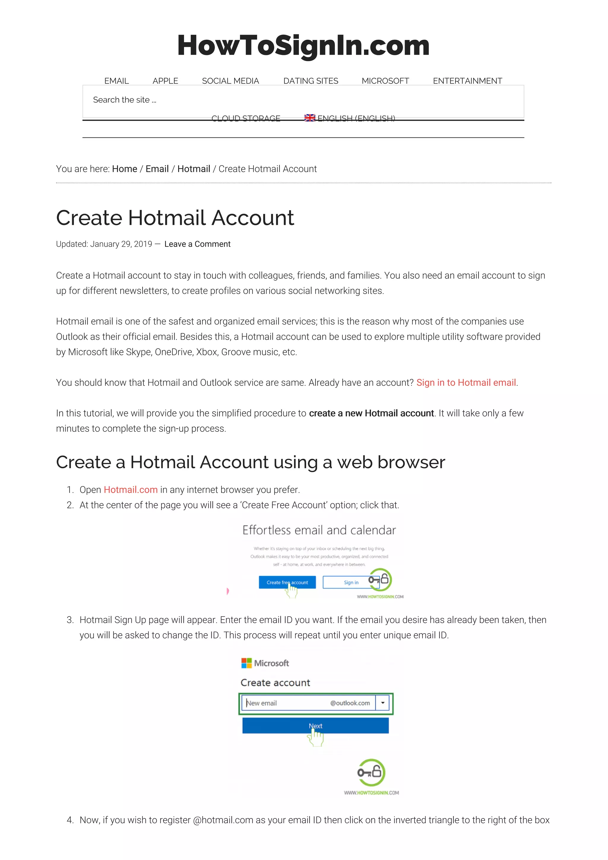 Create a Hotmail Account | PDF