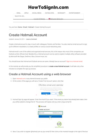 Create a Hotmail Account | PDF