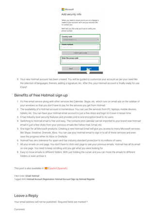 Create a Hotmail Account | PDF