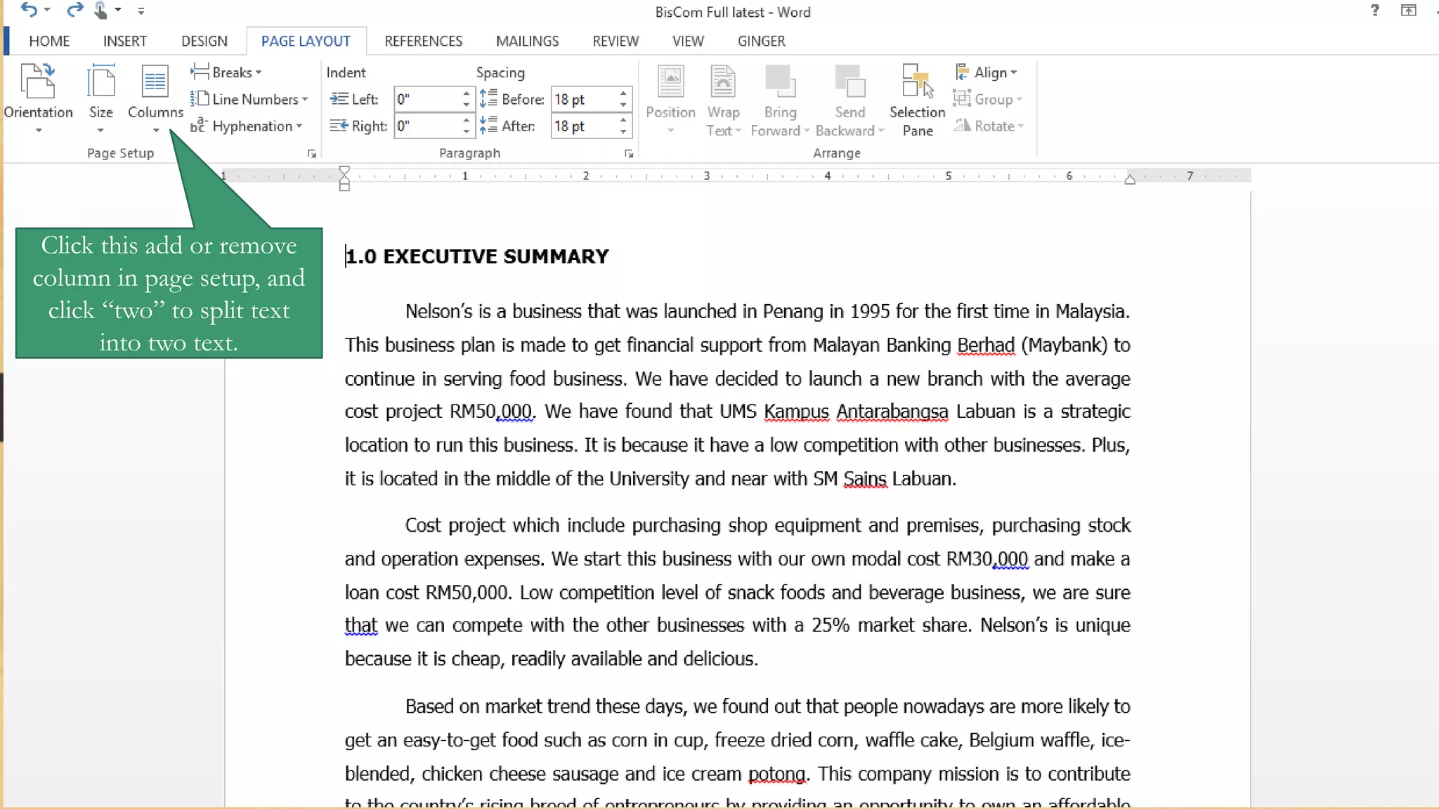 How to split your text into two column | PPT
