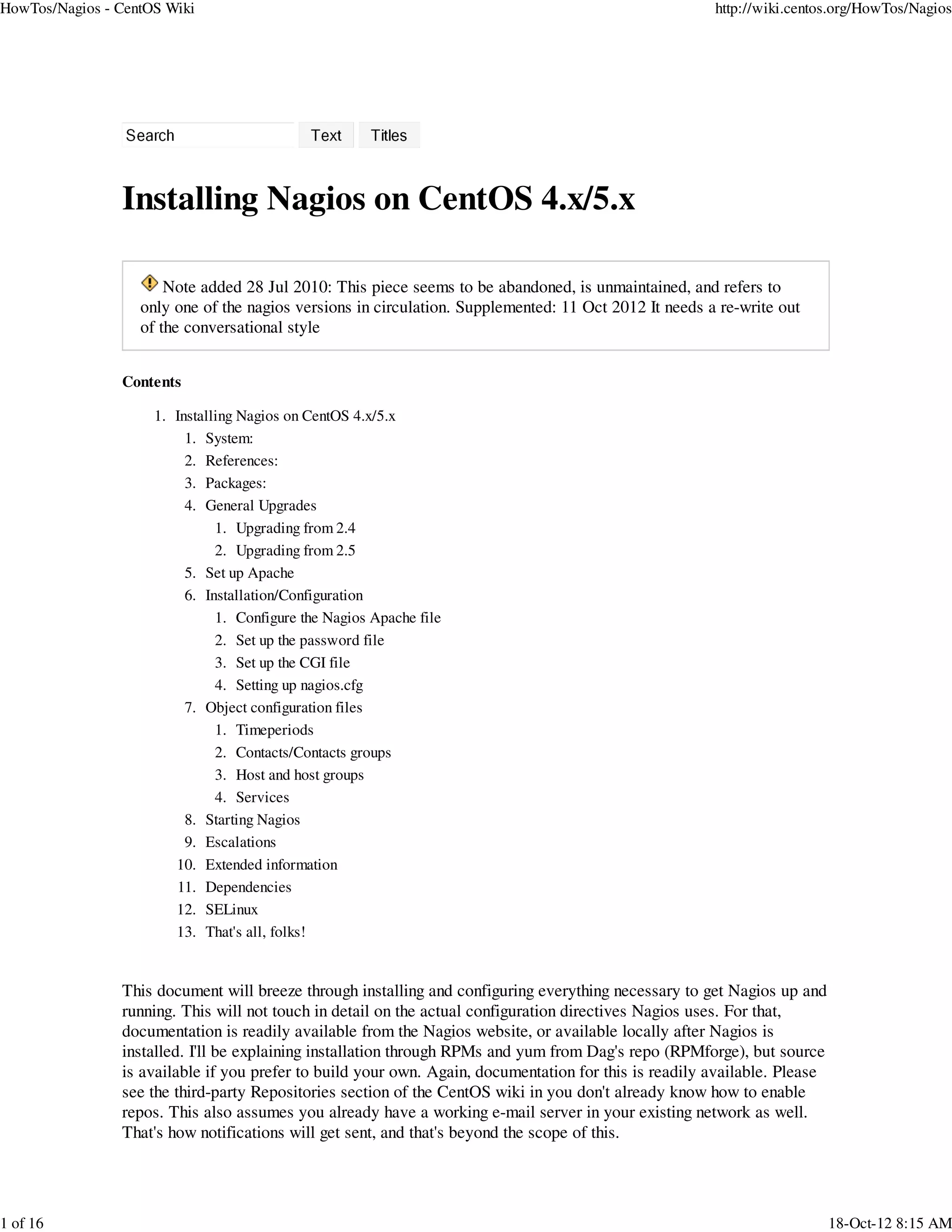 How tos nagios - centos wiki | PDF