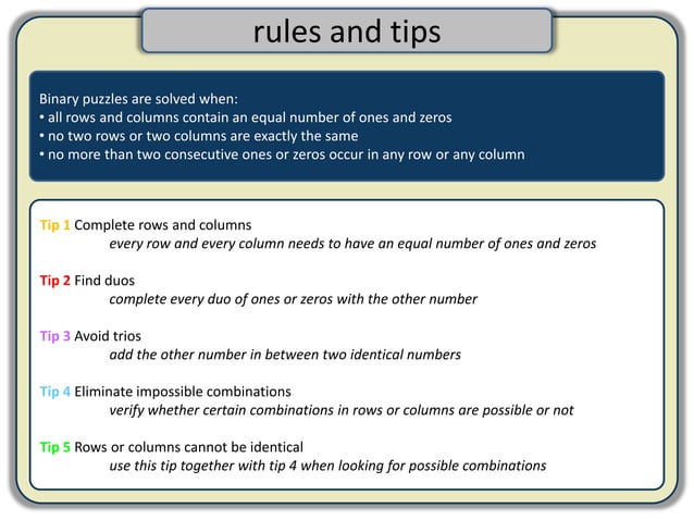 How to solve binary puzzles | PPTX