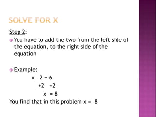 How to solve single and double equations | PPT