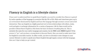 How to speak english well 50 tips to improve your fluency | PPT | Free ...