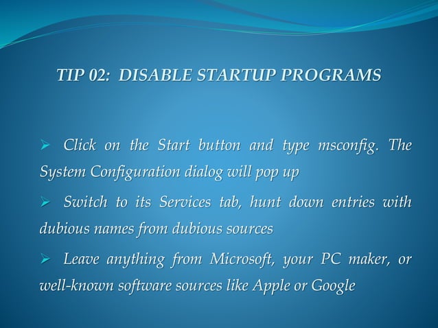 How to speed up your pc | PPTX | Operating Systems | Computer Software and Applications