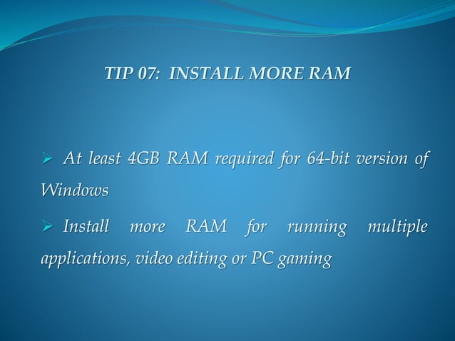 How to speed up your pc | PPTX | Operating Systems | Computer Software and Applications