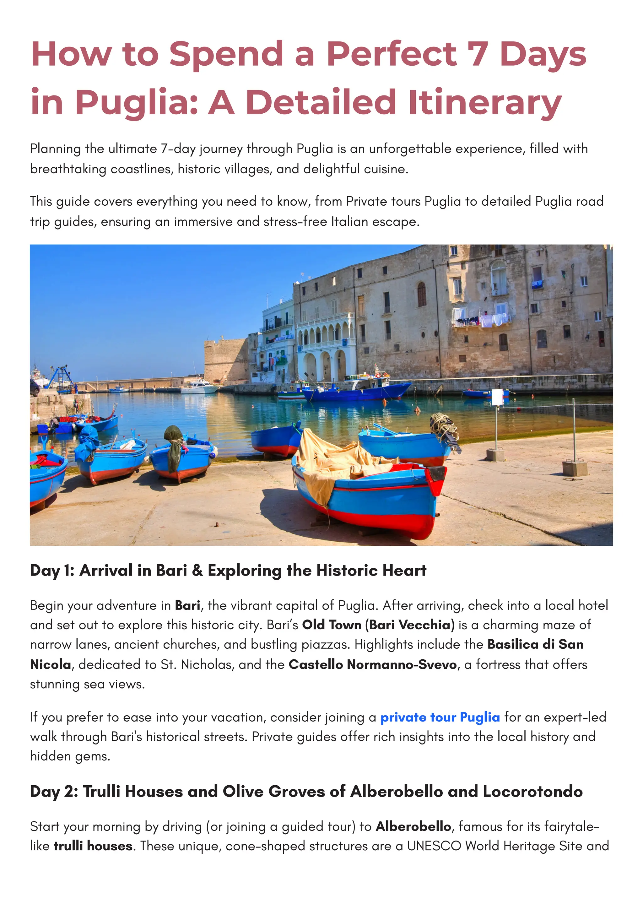 7-Day Puglia Itinerary: Explore Italy with Private Tours & Road Trip ...
