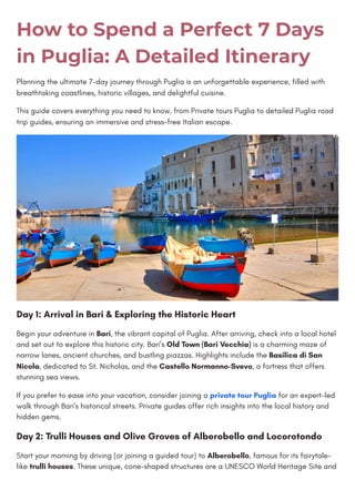 7-Day Puglia Itinerary: Explore Italy with Private Tours & Road Trip ...