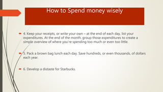 How to Spend Money Wisely | PPTX