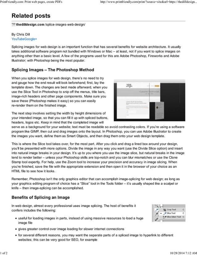 How to Splice Images for Web Design | PDF | Photo Editing Software ...